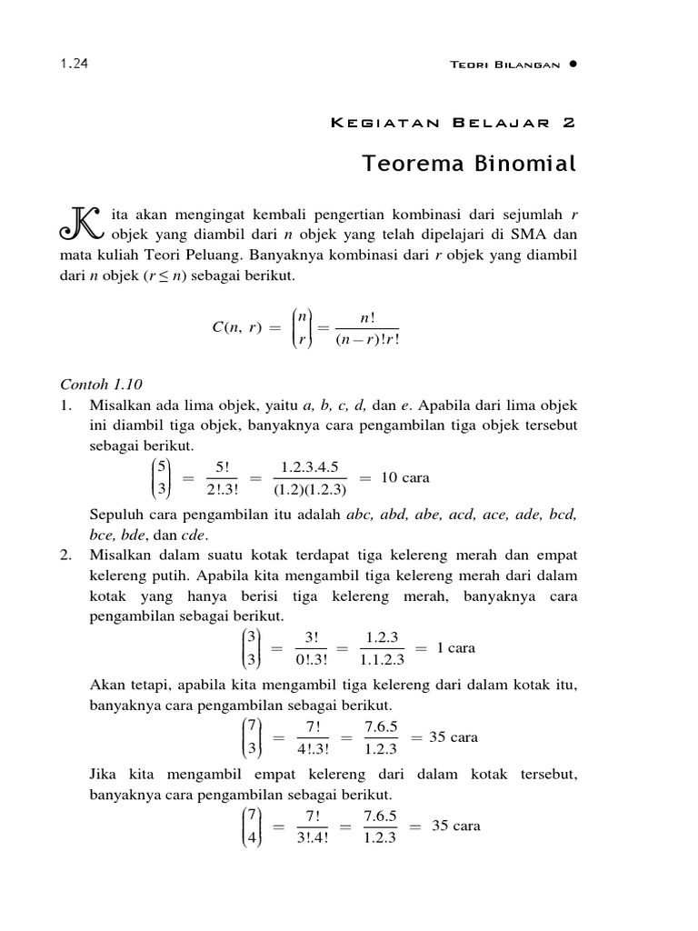 Pert.2 Teorema Binomial | PDF