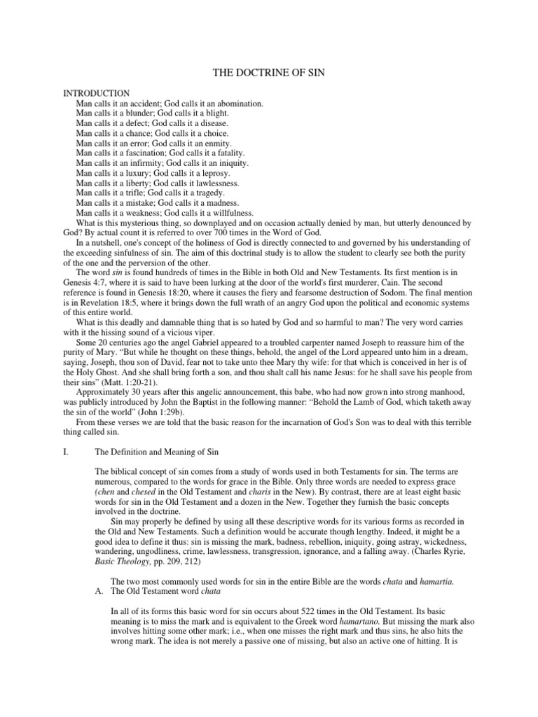 Doctrine of Sin | PDF | Serpents In The Bible | Sin