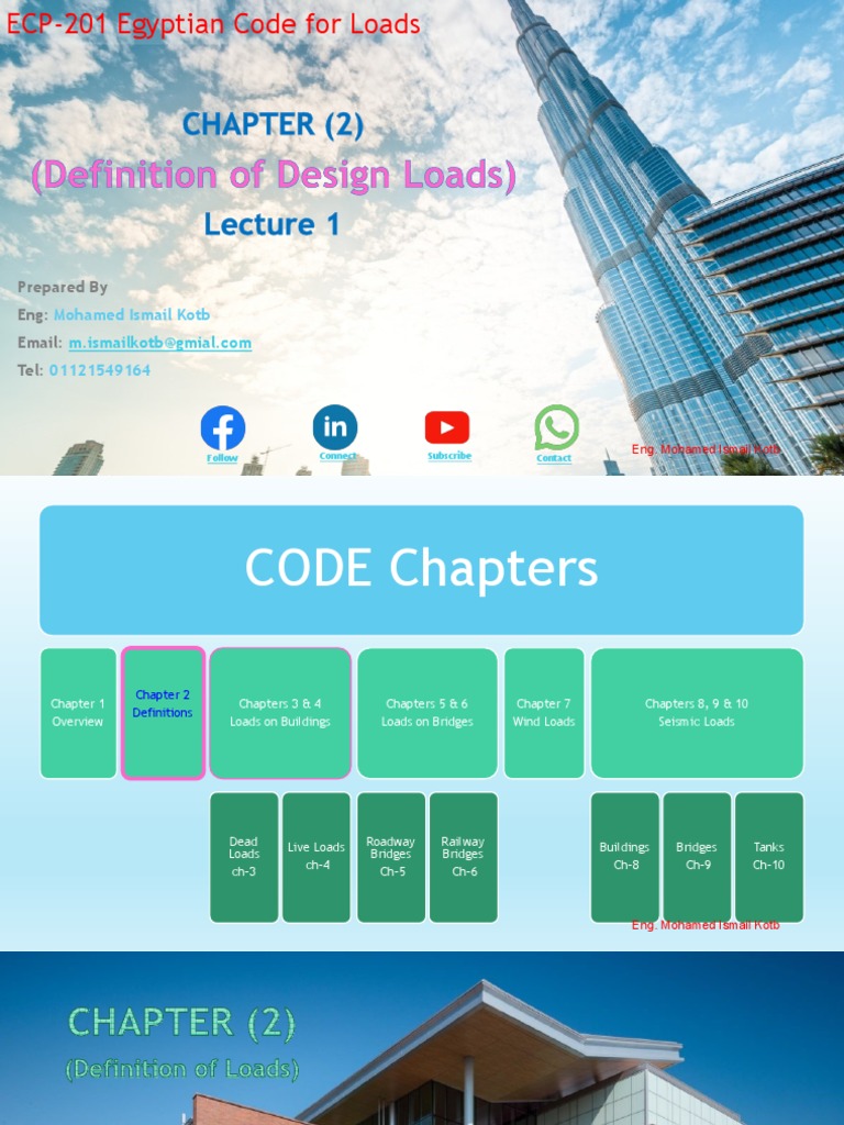 ECP-201 - Ch.2 Definitions of Design Loads - Lecture 1 | PDF ...