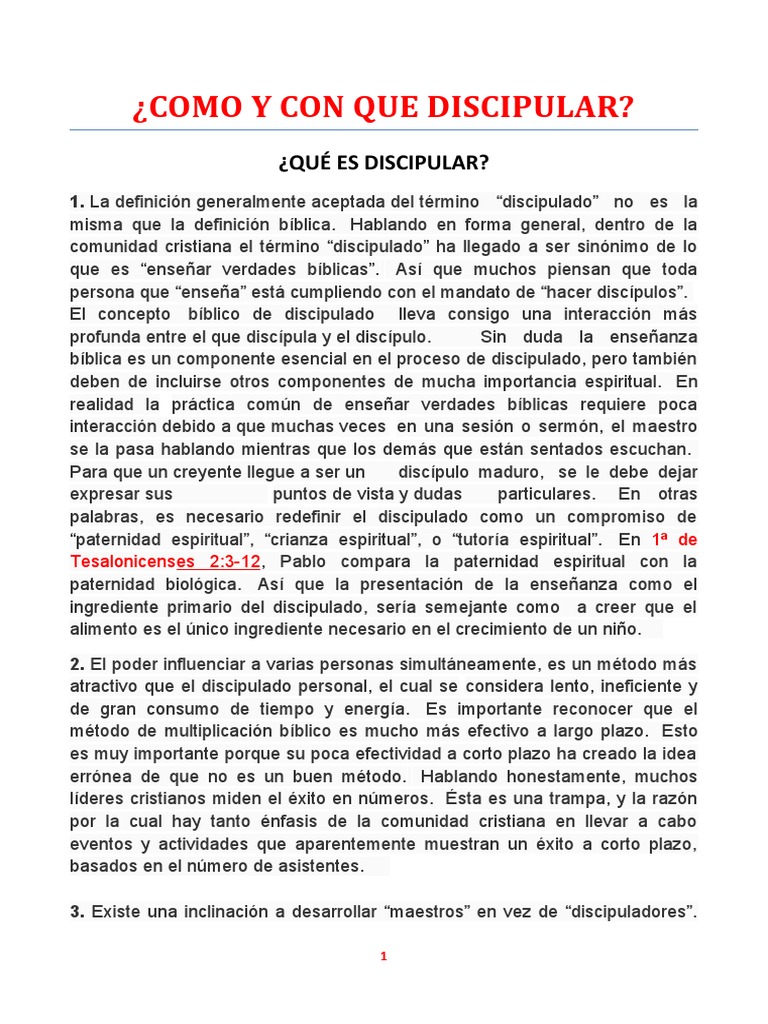 Como y Con Que Discipular | PDF | Jesús | Evangelio de Mateo