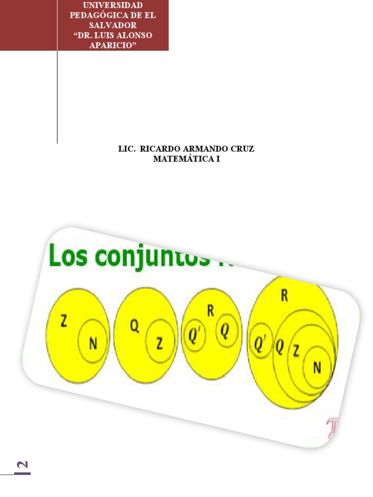 Conjuntos Numericos Matemática I | PDF | Números | Intervalo (Matemáticas)