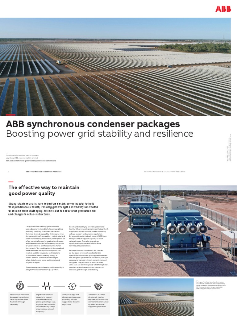 Synchronous Condenser Packages Brochure 9AKK108197 RevA EN A3 | PDF ...