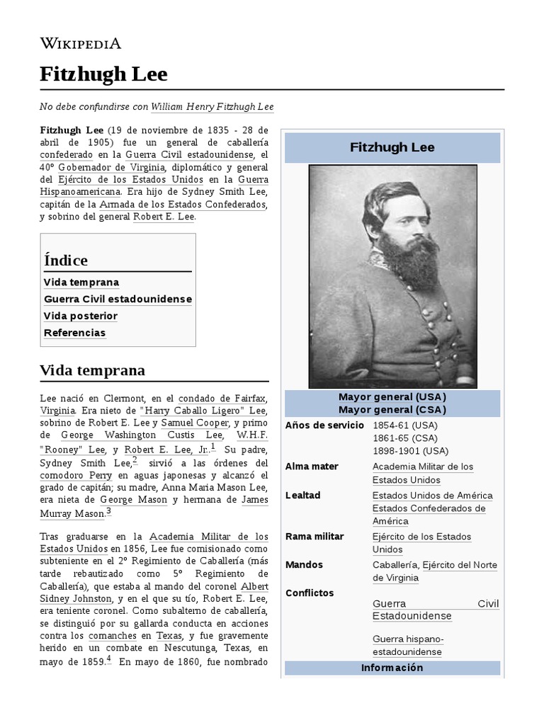 Fitzhugh Lee | PDF | Militar | Guerra civil americana
