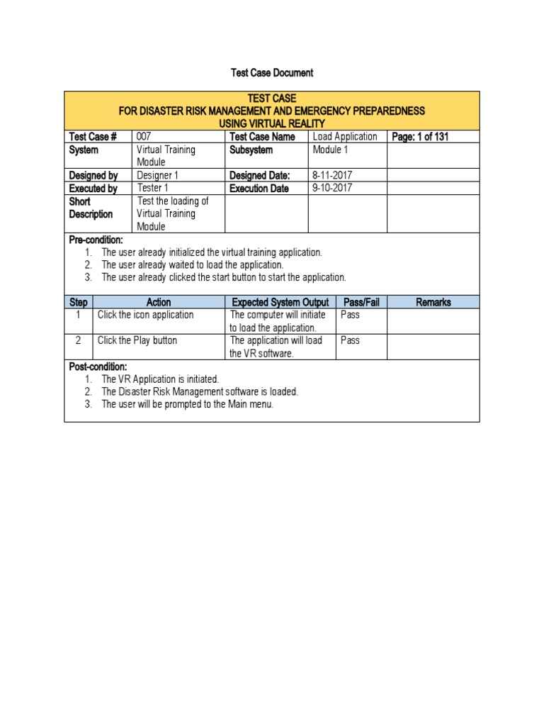 Test Case Document Final | PDF | Simulation | Emergency Management