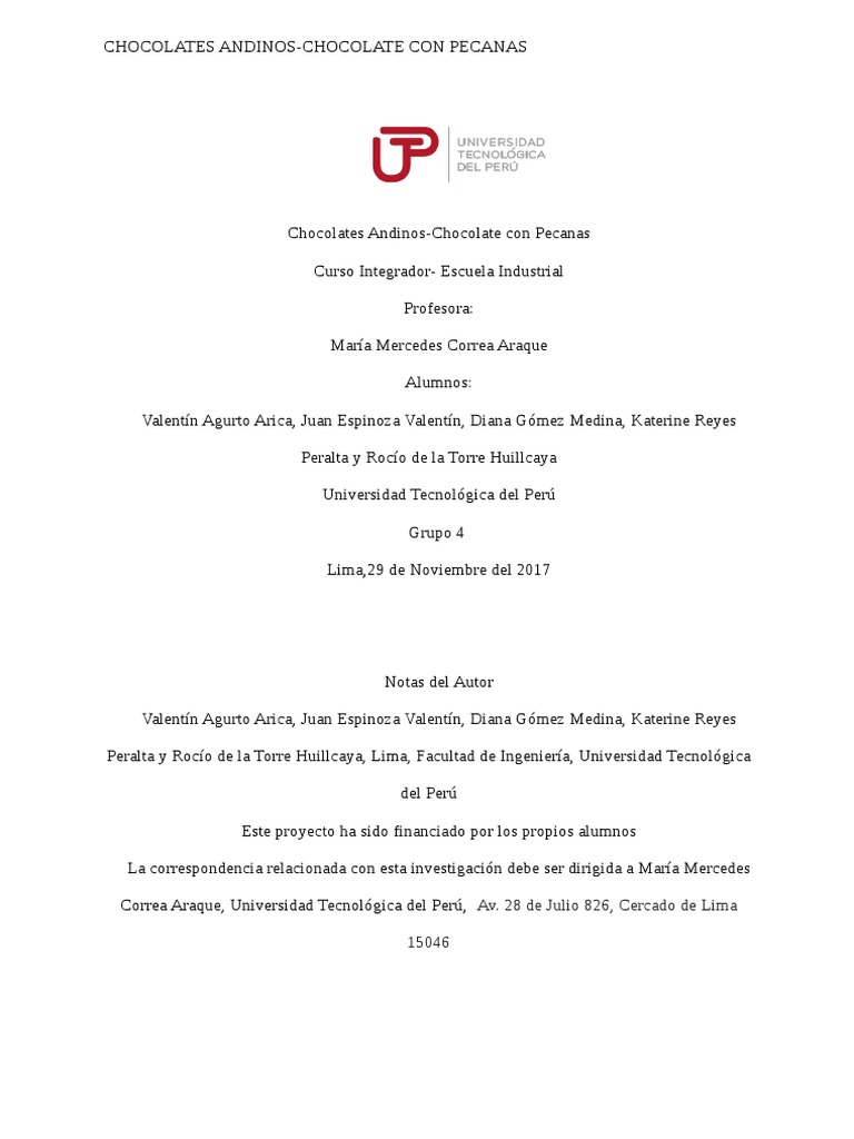 Epo Final | PDF | Chocolate | Calidad (comercial)