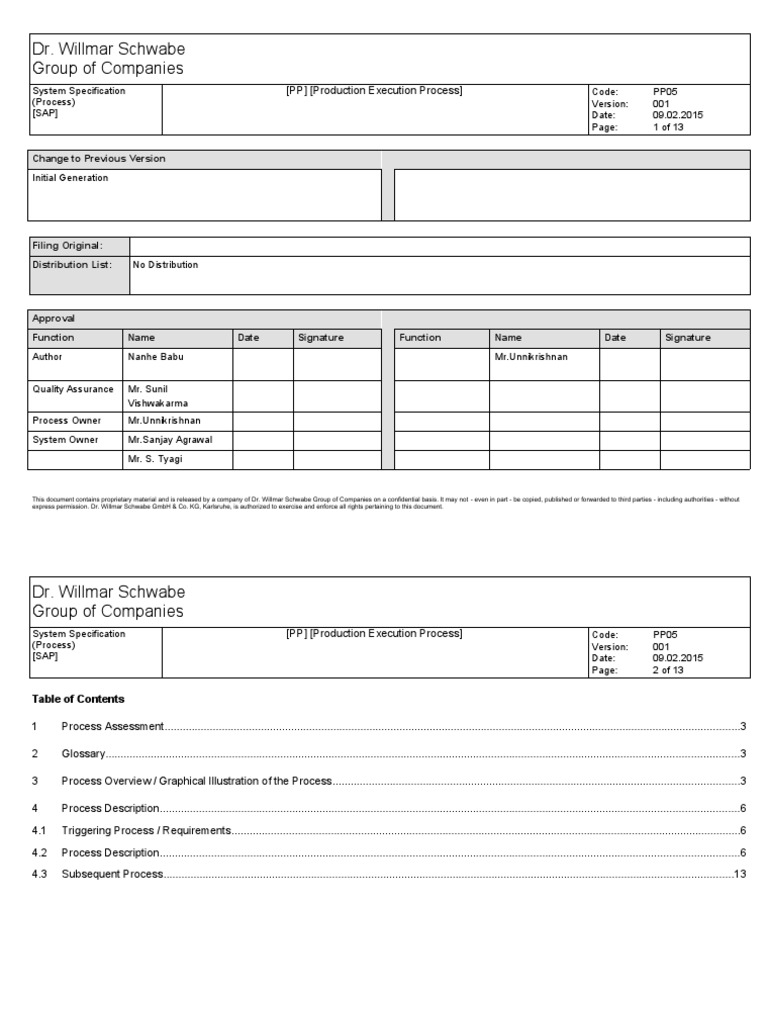 SSP PP05 Production Execution | PDF | Business Process | Production And Manufacturing