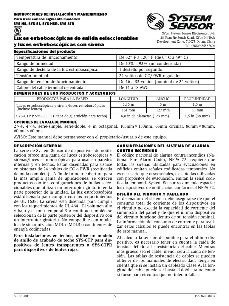 Luces Estroboscópicas de Salida Seleccionables y Luces Estroboscópicas ...