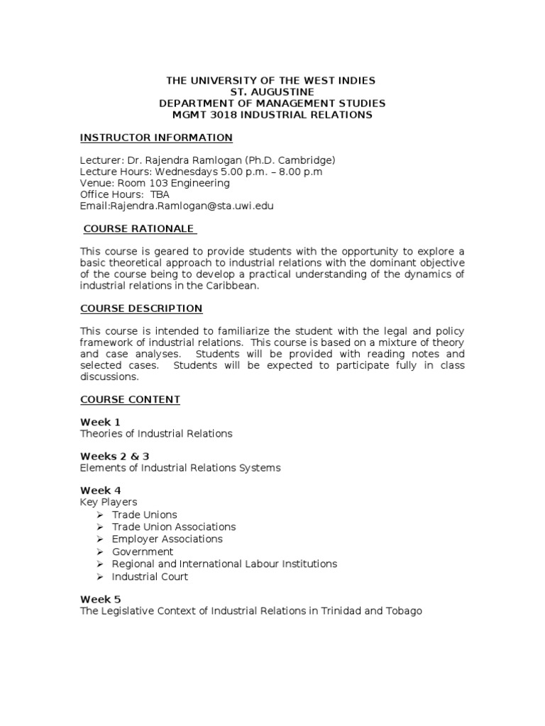 Industrial Relations Notes | PDF | International Labour Organization ...