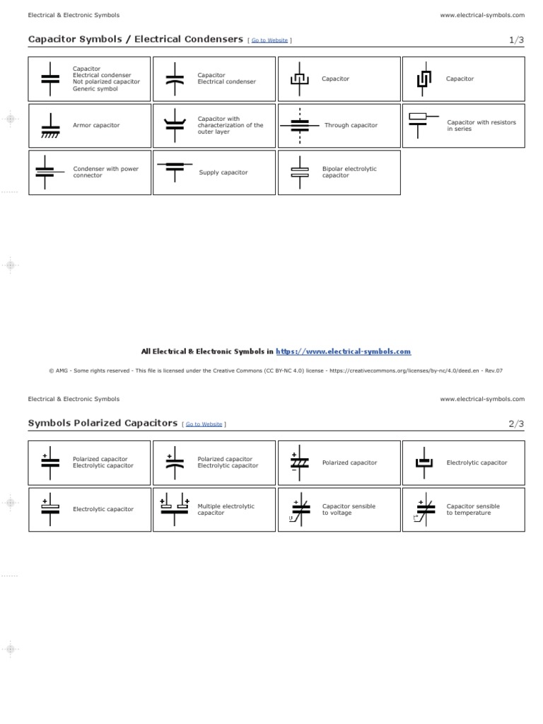 Capacitor Symbols | PDF | Capacitor | Manufactured Goods