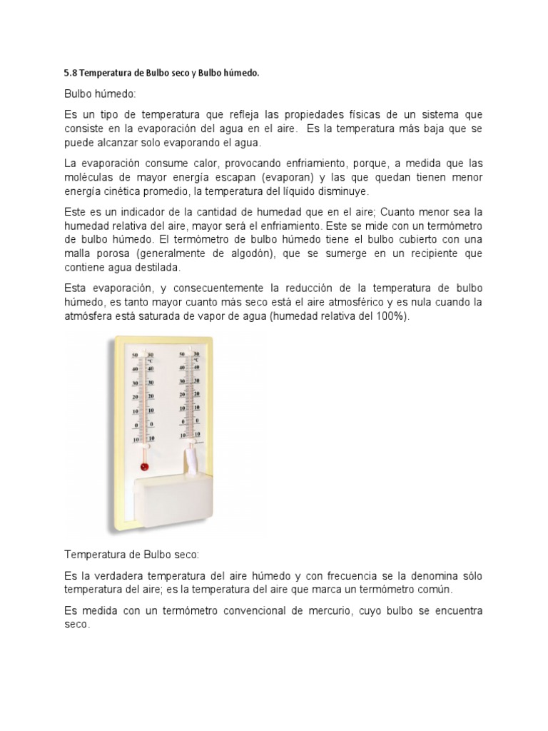 5.8 Temperatura de Bulbo Seco y Bulbo Humedo | PDF