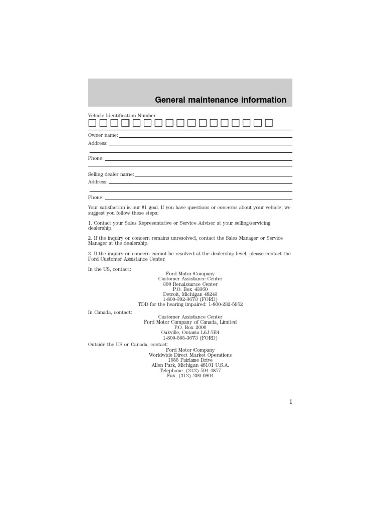 Ford Ecoline Maintenance Guide | PDF | Motor Oil | Fuel Economy In ...