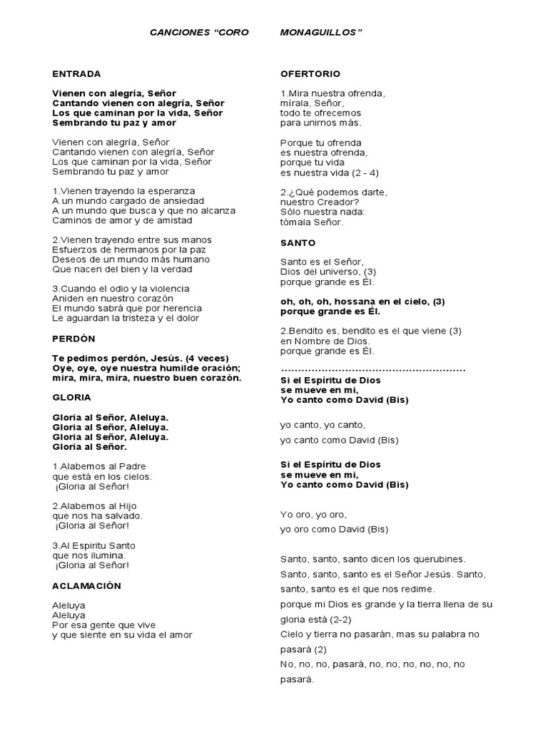 CANCIONES Monaguillos | PDF | Amor | Cristo (título)