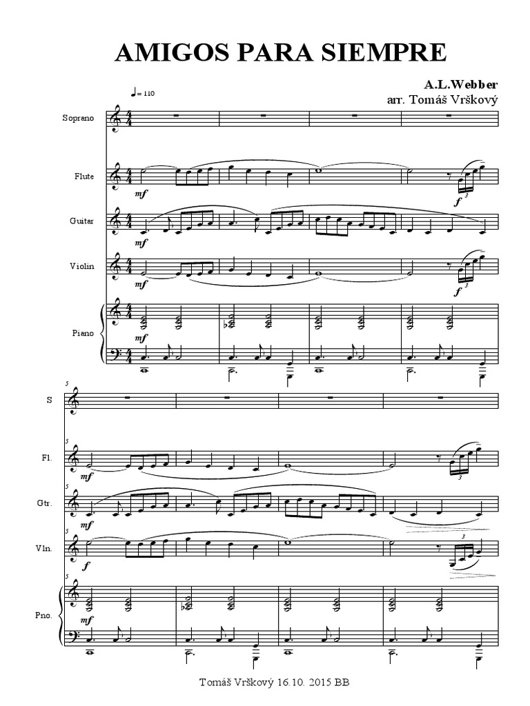 Amigos para Siempre Noty Partitura | PDF