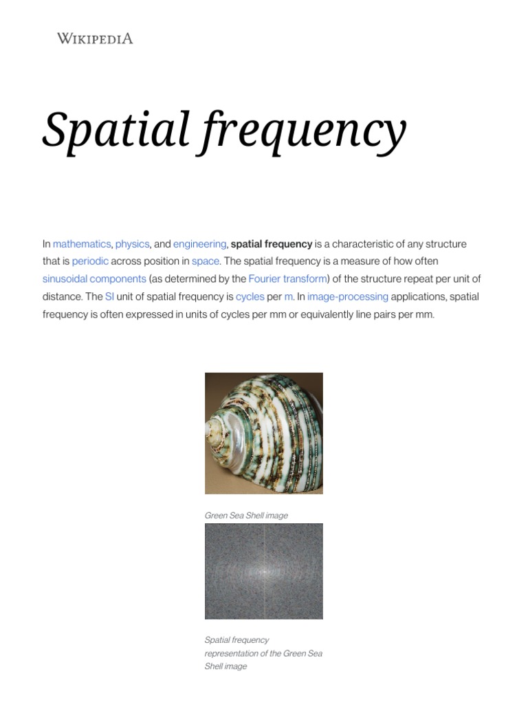 Spatial Frequency in Vision & MRI | PDF | Neuroscience | Physics