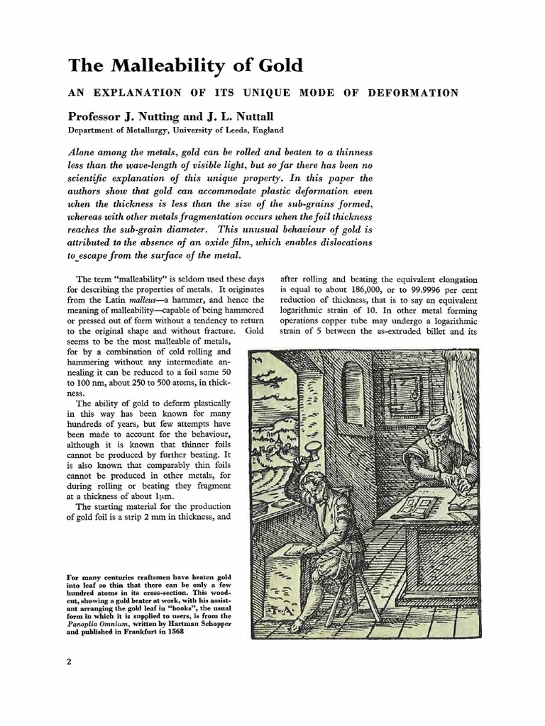 Malleability of Gold | PDF | Deformation (Engineering) | Dislocation