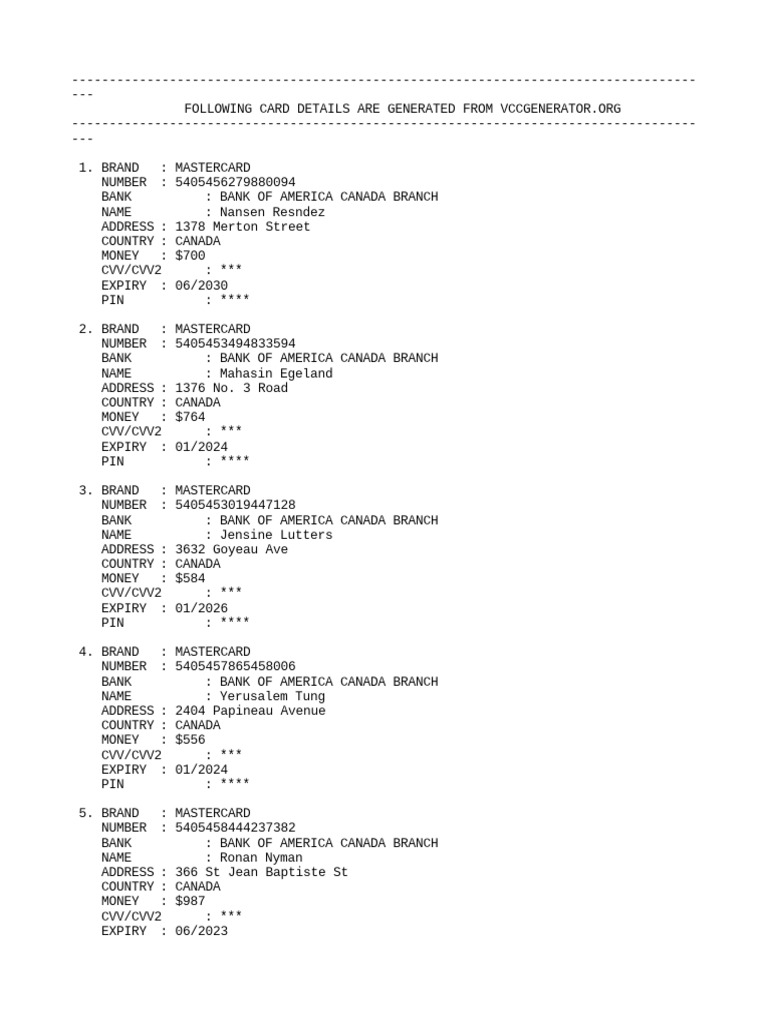Credit Card Details | PDF | Credit Card | Banking