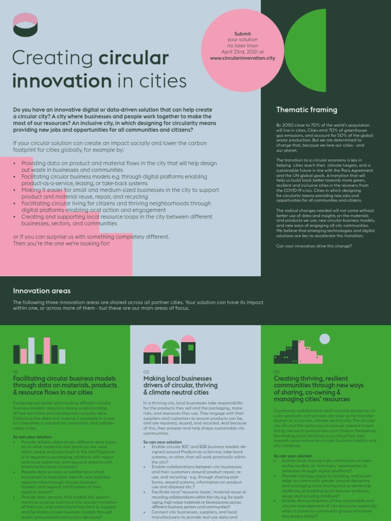 Circular Innovation City Challenge | PDF | Innovation | Sustainability