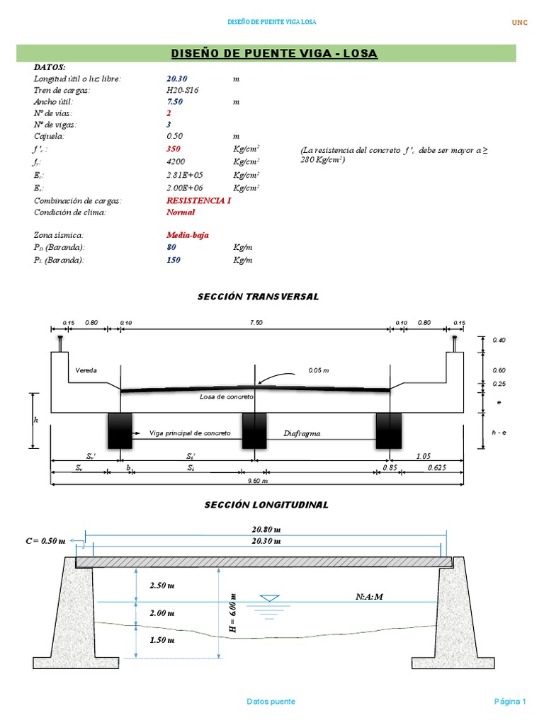 Plantilla De Excel De Diseno De Puente Tipo Losa Pdf Construyendo