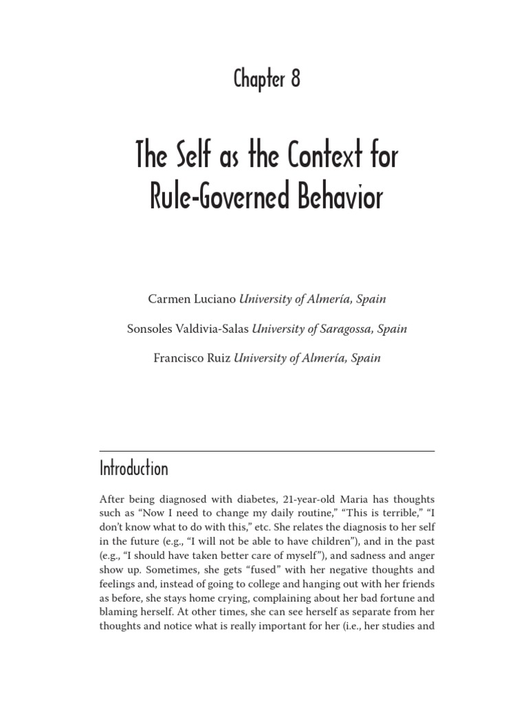 The Self As The Context For Rule-Governed Behavior | PDF | Thought ...