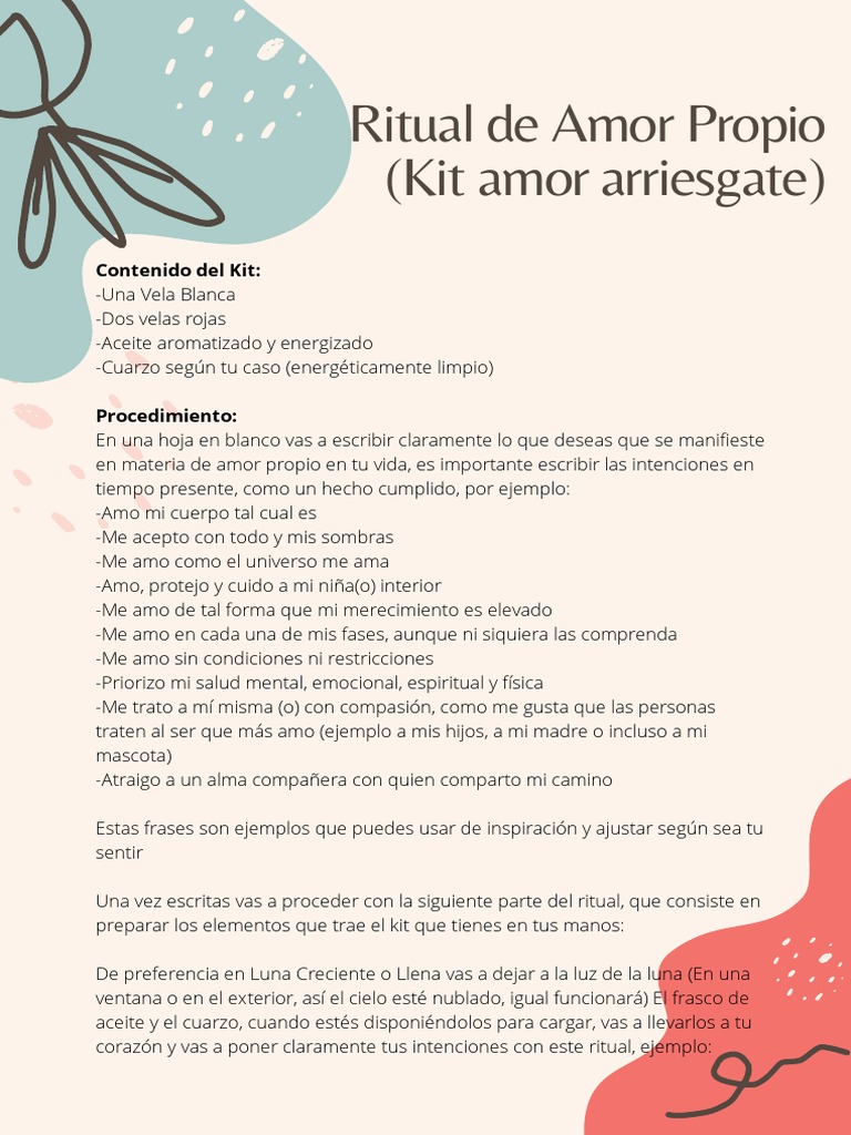 Ritual de Amor Propio (Kit Amor Arriesgate) | PDF | Amor | Gratitud