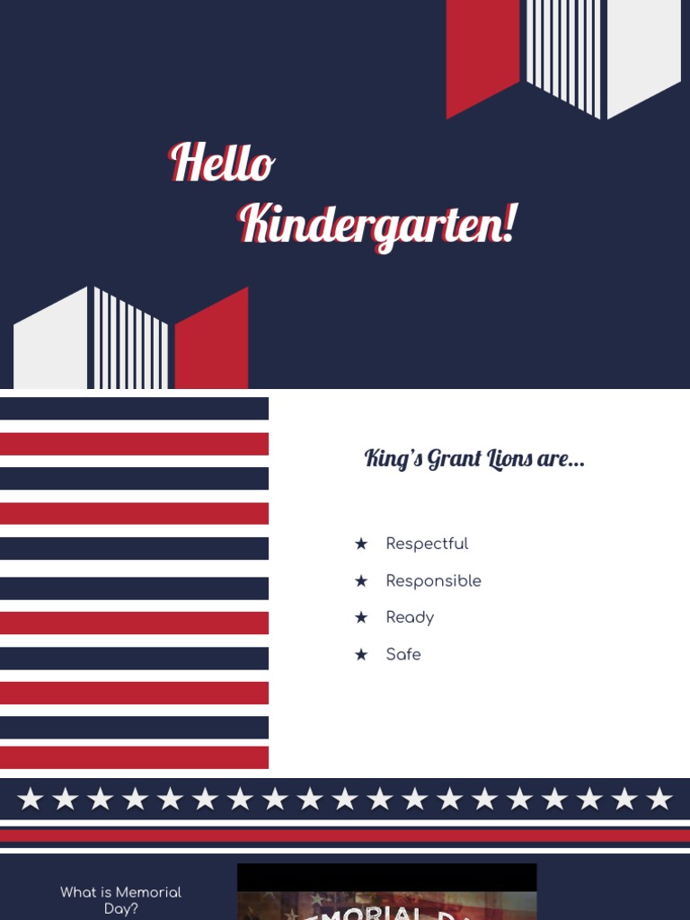 Kindergarten Lesson Plan - Memorial Day | PDF