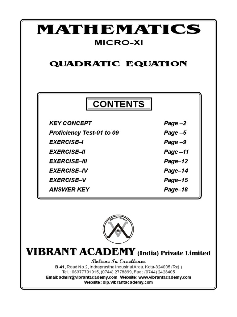 Solving Quadratic Equations: A Comprehensive Guide to Key Concepts ...