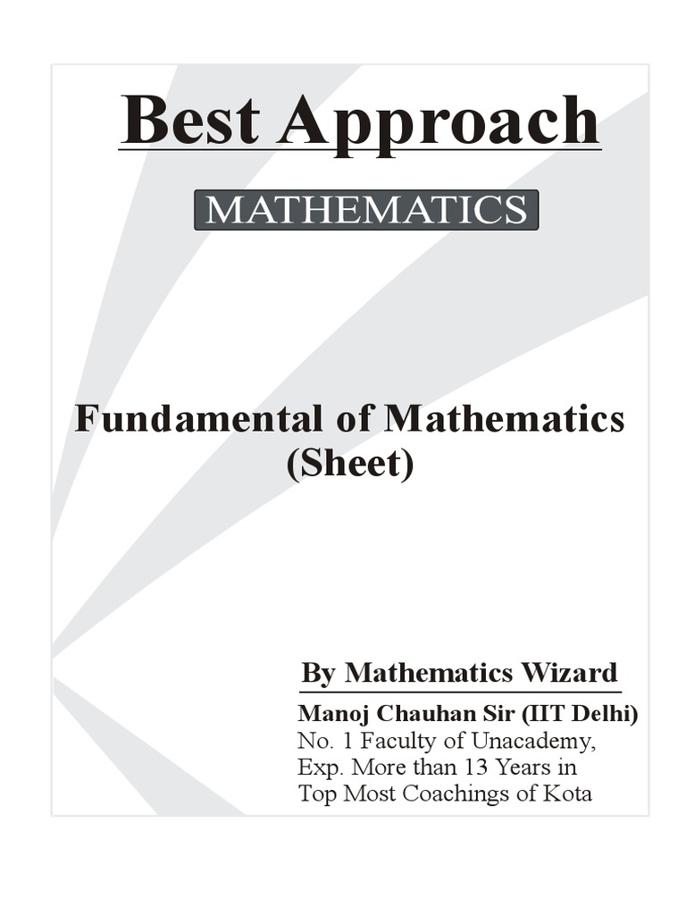 Manoj Chauhan Sir's Comprehensive Guide to Fundamental Mathematics ...