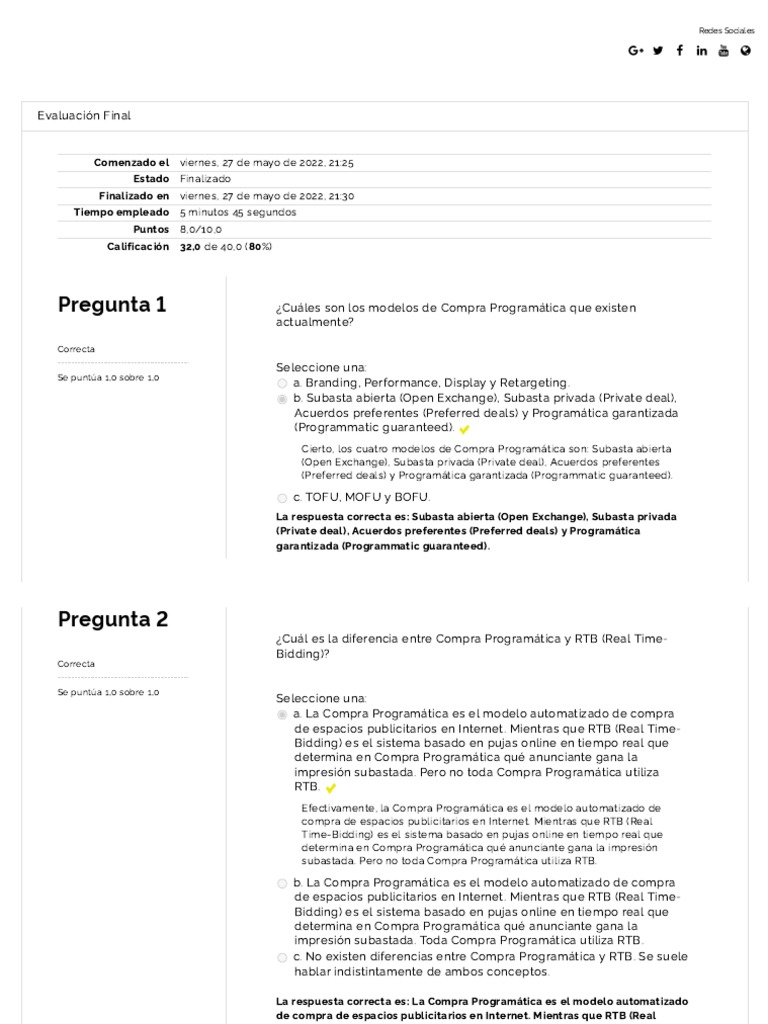 Evaluación Final - Compra Programatica y RTB | PDF | Publicidad | Publicidad online