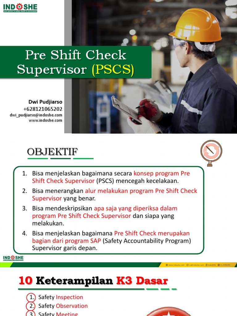 Pre Shift Check-Supervisor | PDF