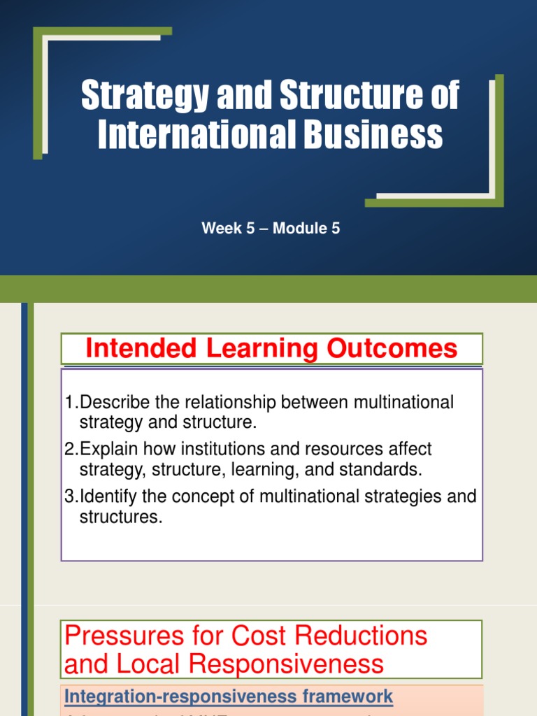Multinational Strategy and Structure Insights | PDF | Organizational ...