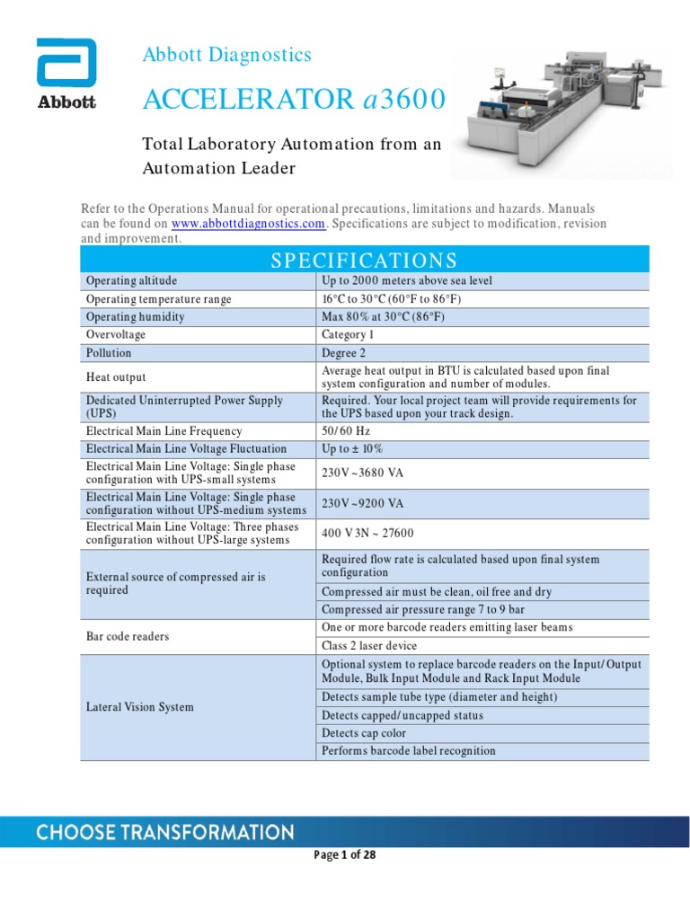 Accelerator A3600: Abbott Diagnostics | PDF | Electromagnetic ...