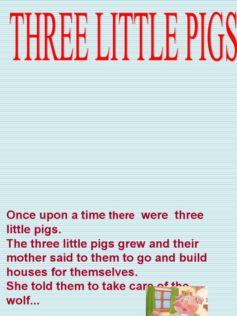 Three Little Pigs Story | PDF | Mammals | Domesticated Animals