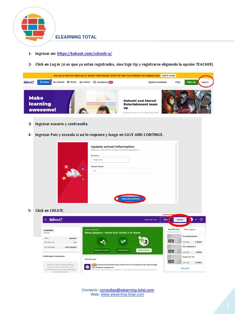 Cómo crear un Kahoot paso a paso | PDF | Informática