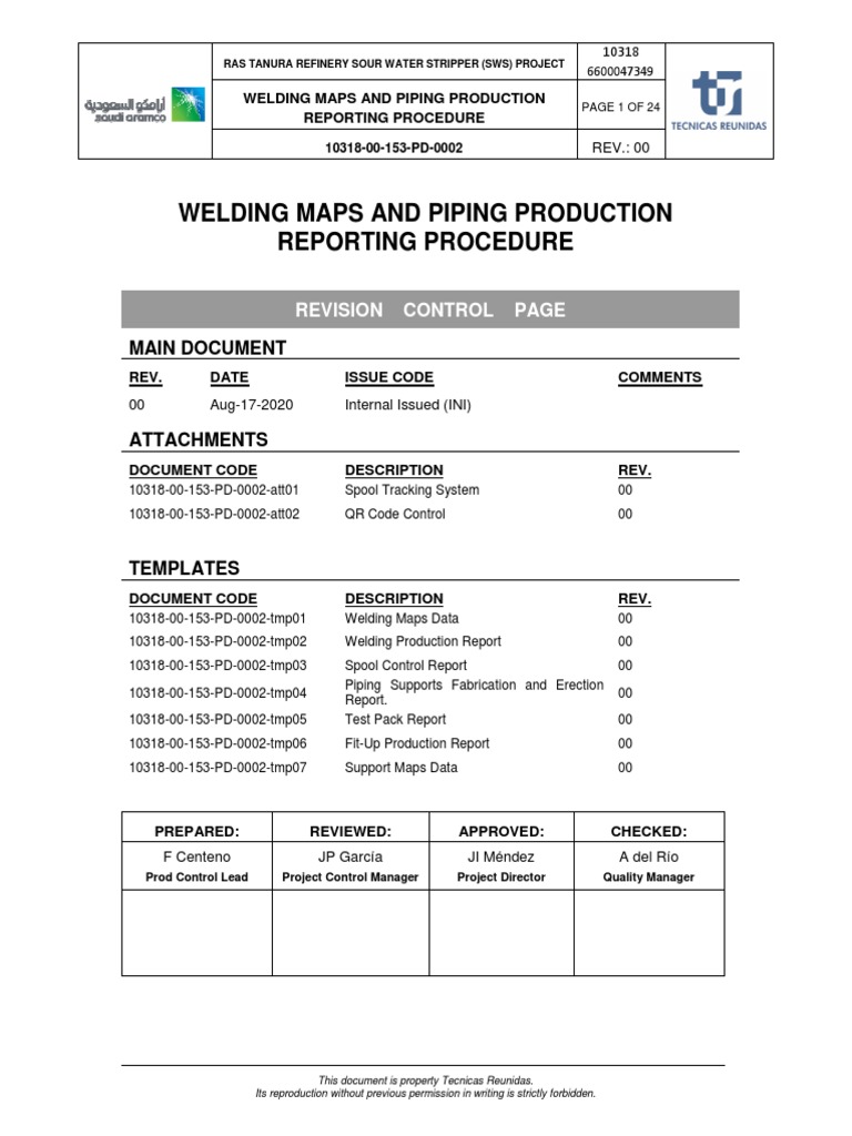 10318-00-153-PD-0002 Welding Maps and Piping Reporting | PDF | Pipe ...