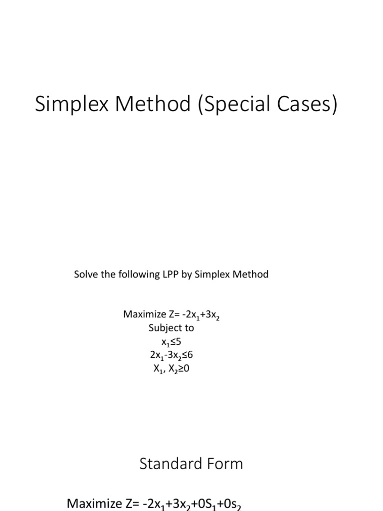 Simplex Method (Special Cases) - Mail | PDF | Mathematical Optimization | Analysis