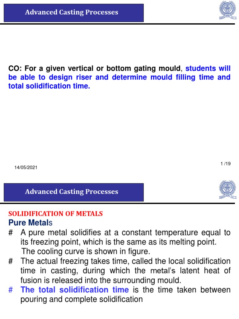 Casting PPT CL-1 | Download Free PDF | Casting (Metalworking) | Freezing