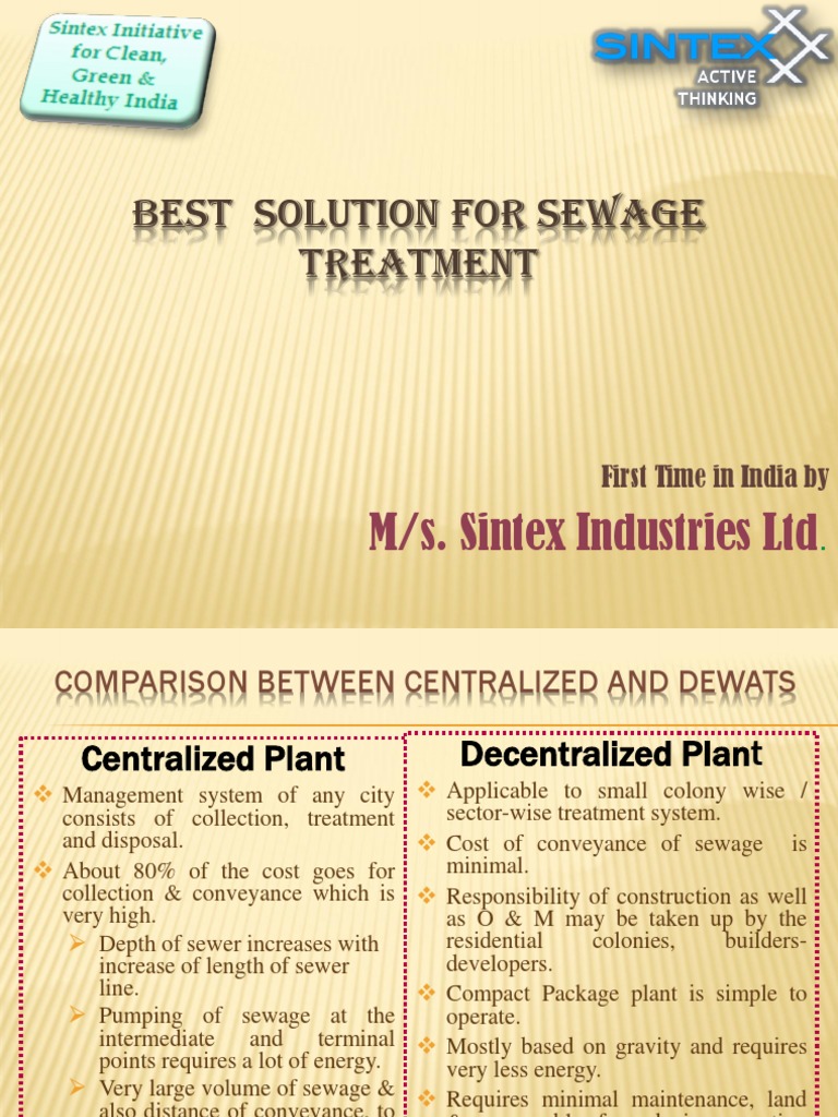 Sintex Package Sewage Treatment Solutions | PDF | Sewage Treatment ...