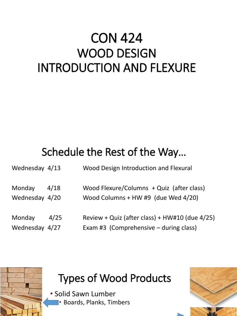 Wood Introduction and Flexure | PDF | Bending | Beam (Structure)