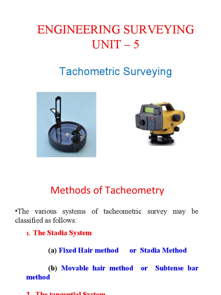 5.2 Methods of Tacheometric Surveying Copy | PDF | Metrology