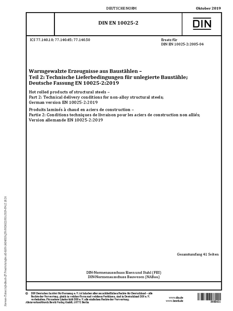 Din en 10025-2 | PDF