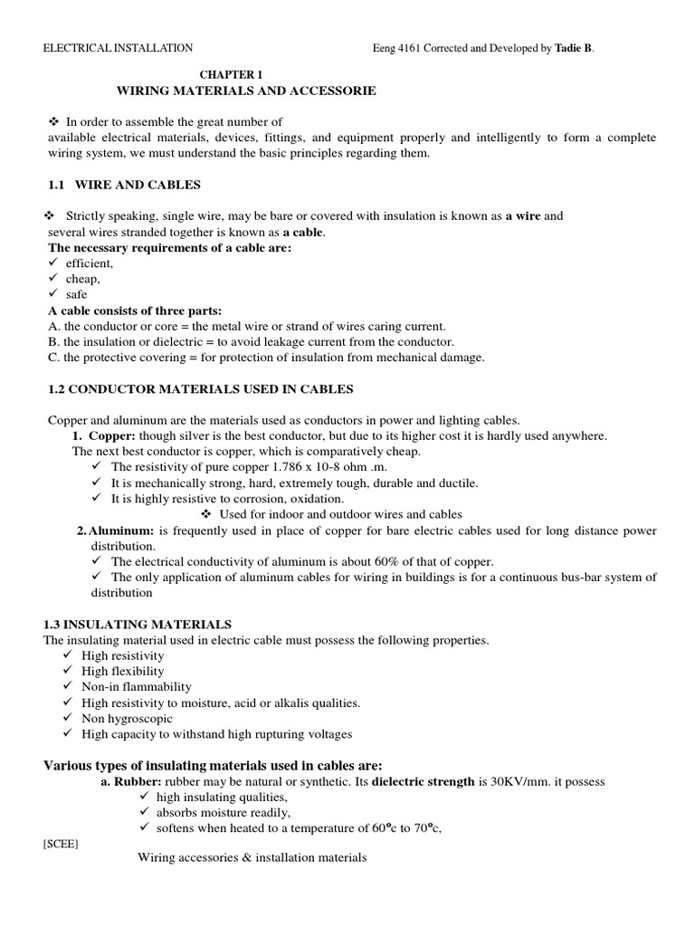 Installation Chapter One | PDF | Fuse (Electrical) | Electrical Wiring