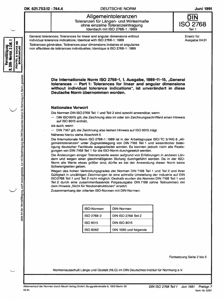 Din Iso 2768-1 | PDF