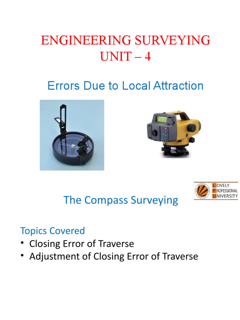 4.5 Error in Closing Traverse | PDF | Compass | Surveying