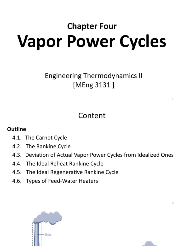 Vapor Power Cycles: Chapter Four | PDF | Steam | Gases