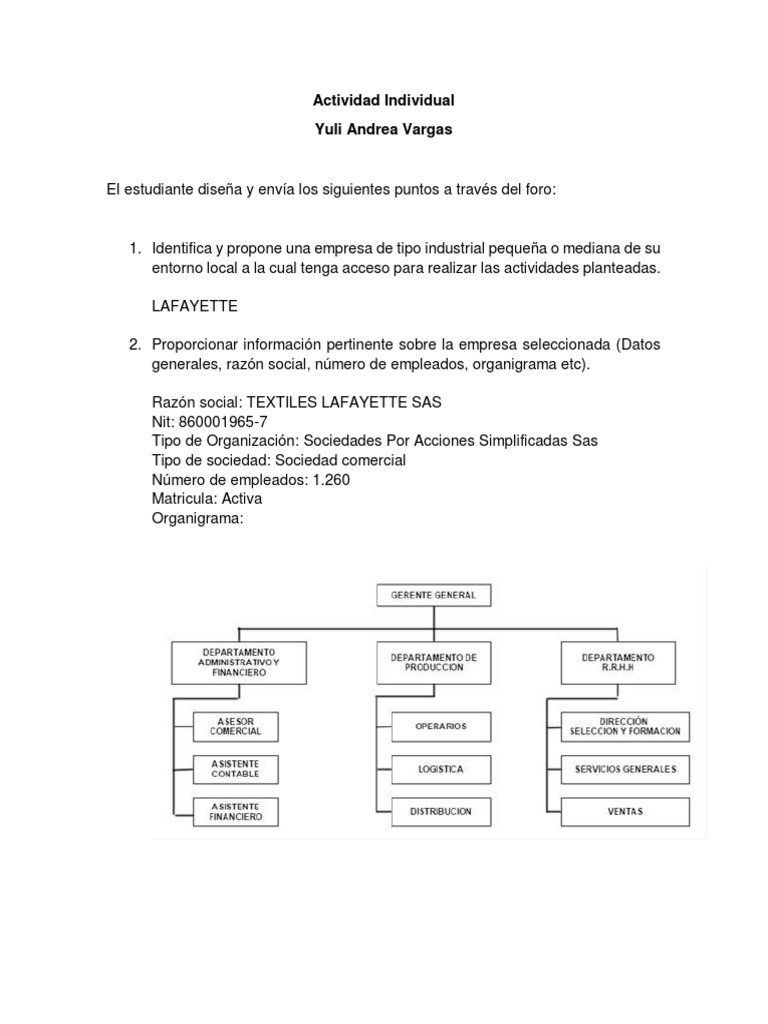 Actividad Individual - Fase 2 - Yuli Vargas | PDF | Negocios