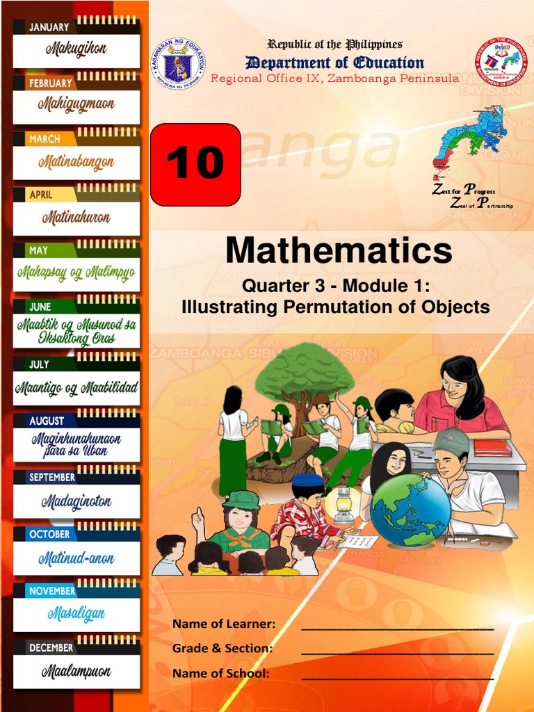 Q3 MATH10 Module 1 With Answer Key | PDF | Permutation | Numbers