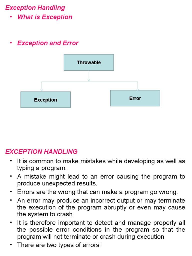 What Is Exception: Throwable | PDF | Class (Computer Programming ... What Is Exception: Throwable | PDF | Class (Computer Programming ...