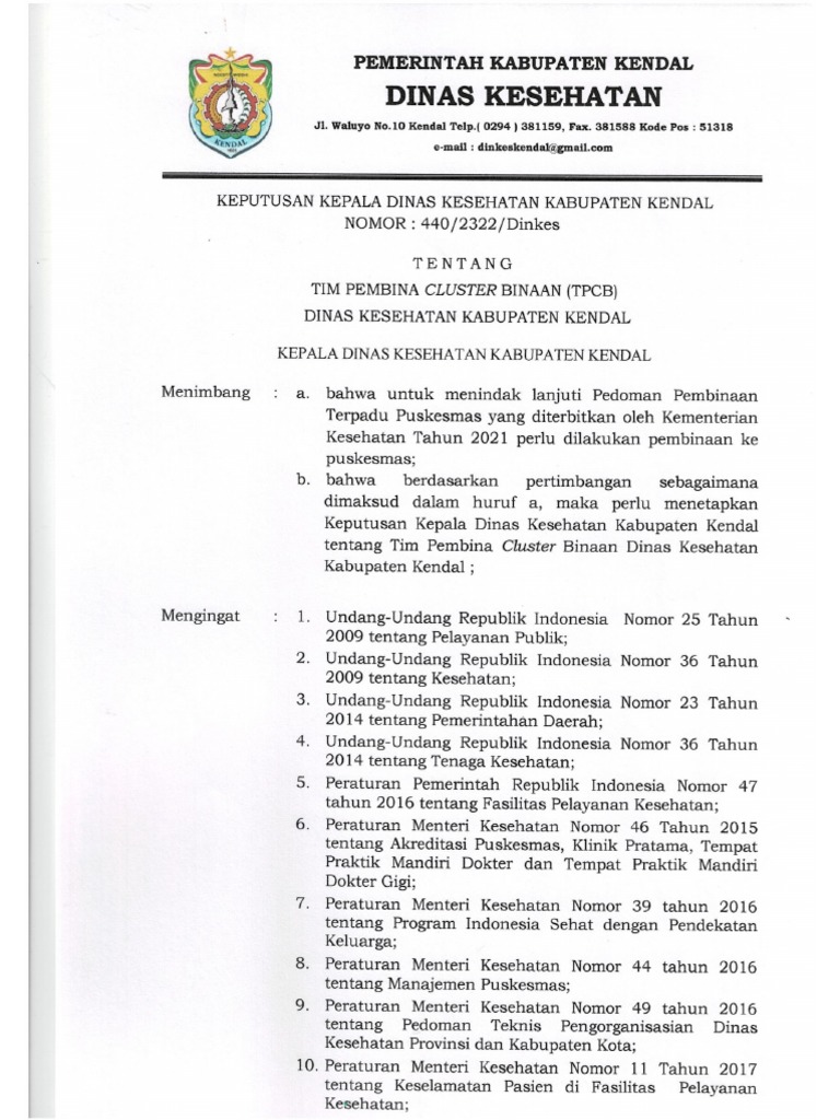 SK TPCB Dinkes | PDF