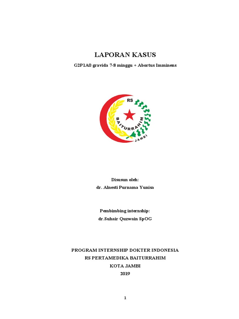 Laporan Kasus Abotus Iminens | PDF