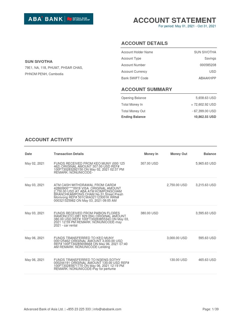 Account Statement | PDF | Financial Transaction | Banks